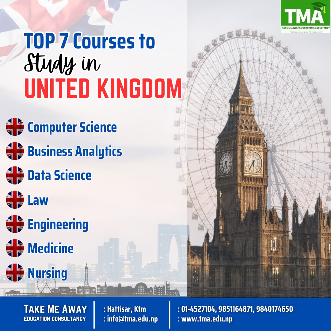 TOP 7 COURSES TO STUDY IN UK | TMA CONSULTANCY - TMA Education Consultancy