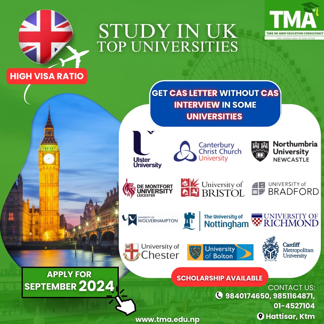 STUDY IN TOP UNIVERSITIES IN UK | INTAKE IS NEAR SEP 2024 | TMA ...