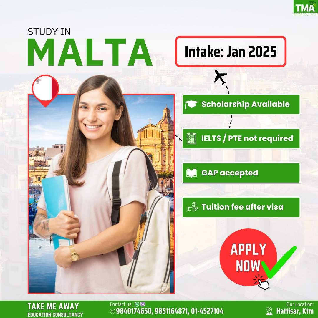 STUDY IN MALTA WITHOUT IELTS | APPLY FOR JAN 2025 | TMA CONSULTANCY ...