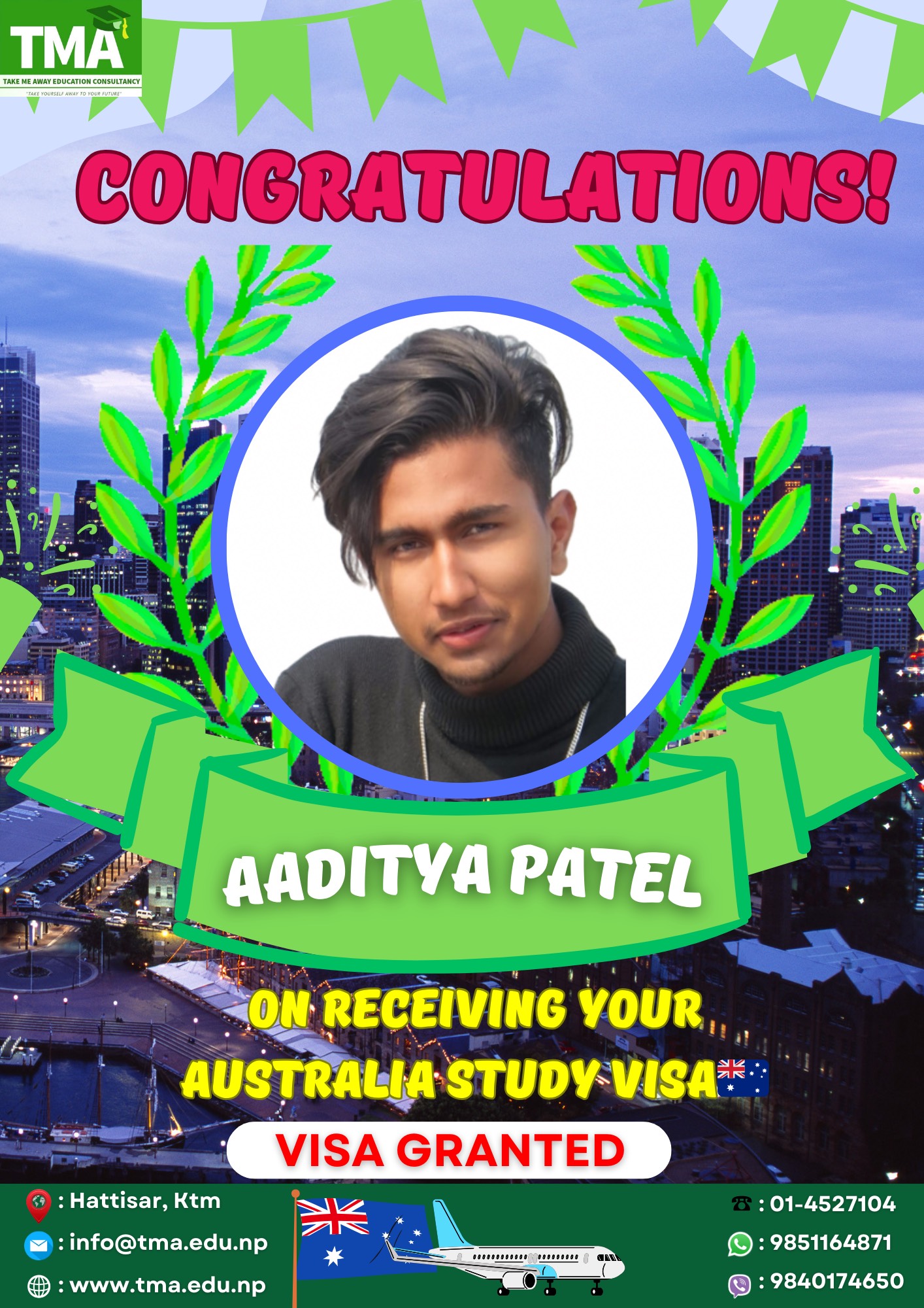 CONGRATULATIONS FOR YOUR AUSTRALIA STUDY VISA | TMA CONSULTANCY - TMA ...
